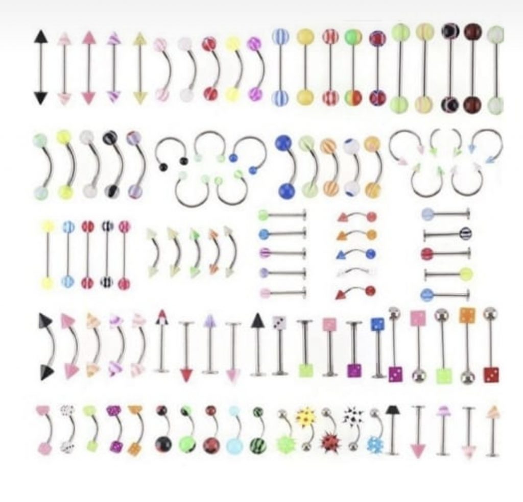 Brand New Piercing Jewelry 105 pcs set